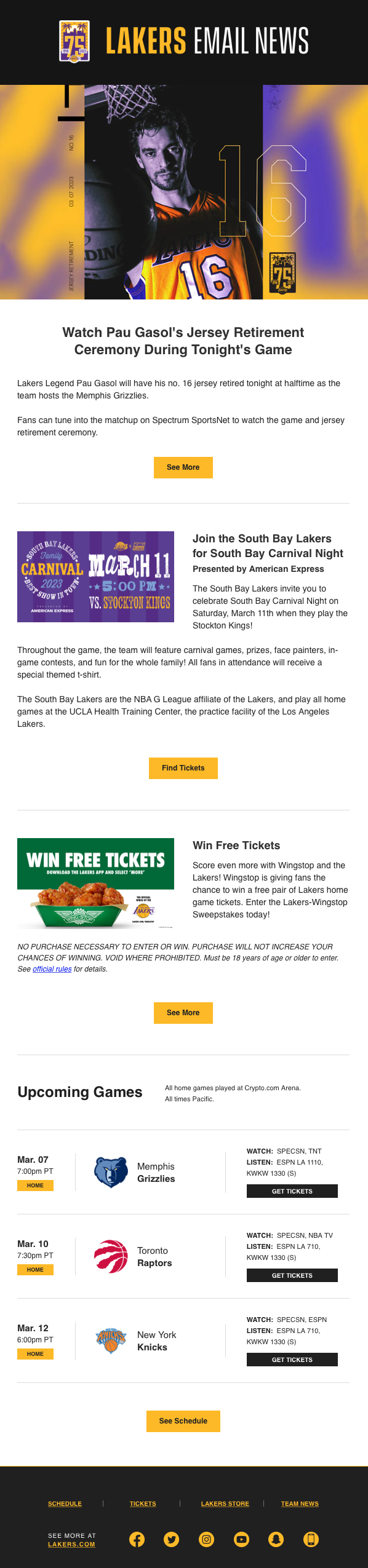 Ad Specs | Los Angeles Lakers